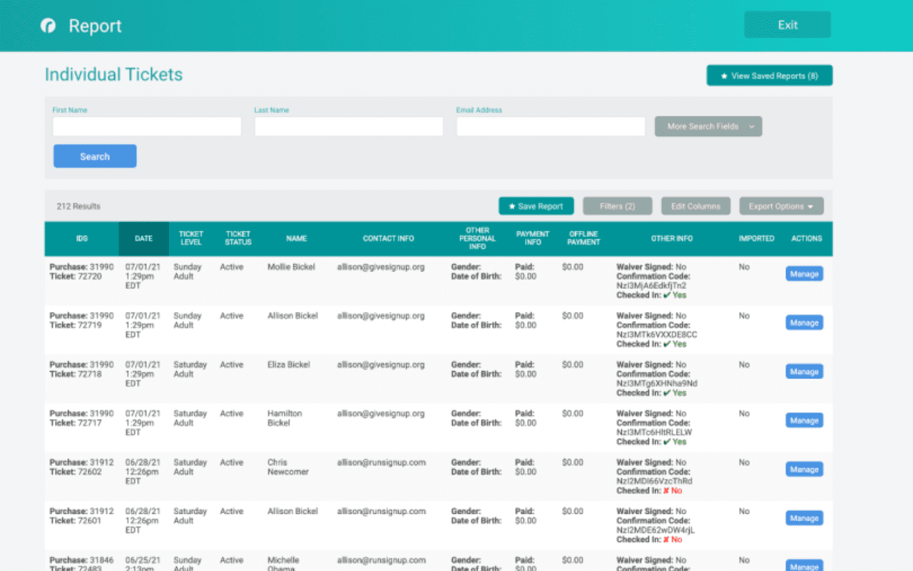 Store Items in Ticket Reports - TicketSignup