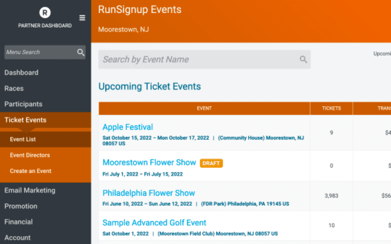 Ticket Events Now in Partner Dashboard - TicketSignup