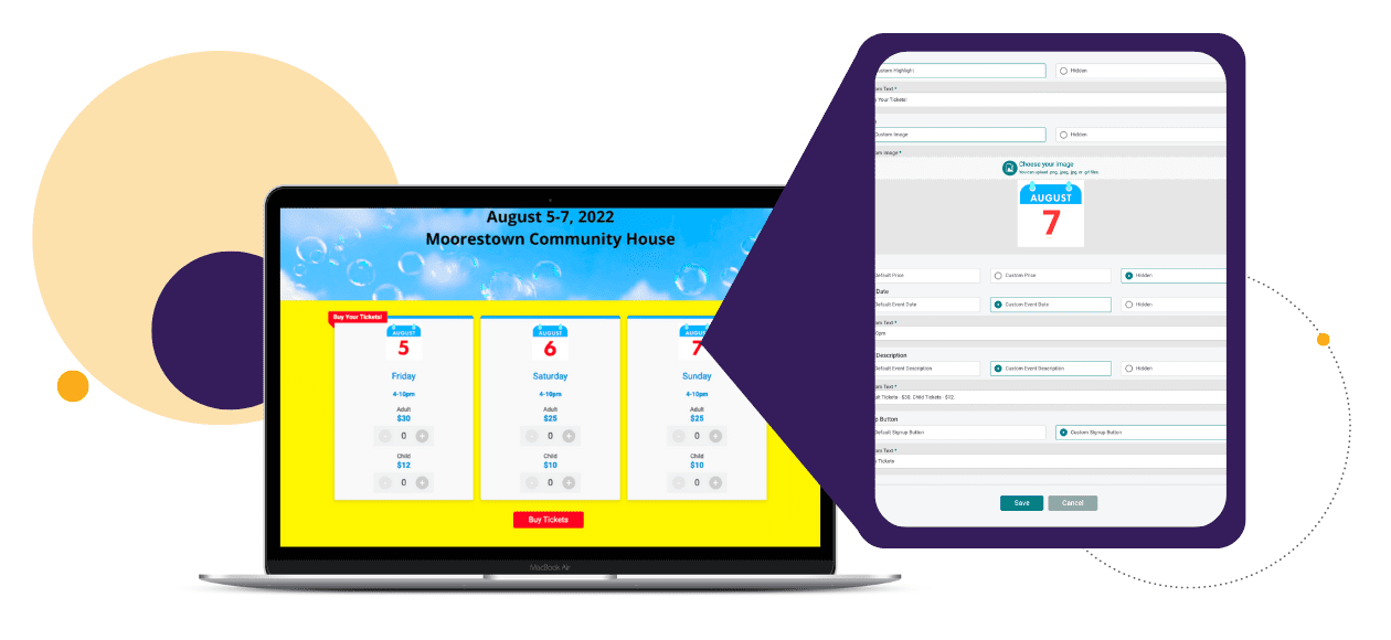 Custom Ticket Tiles - TicketSignup