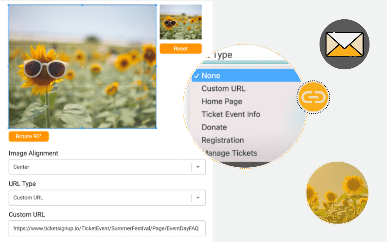 Hyperlink Images in Email Builder - TicketSignup