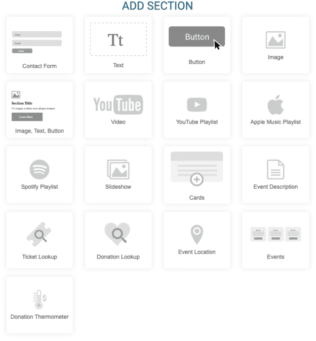 Cards Component for Websites - TicketSignup