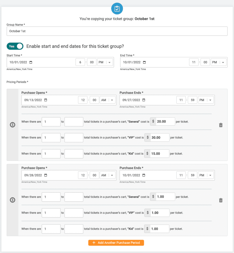 Copy Ticket Events - TicketSignup