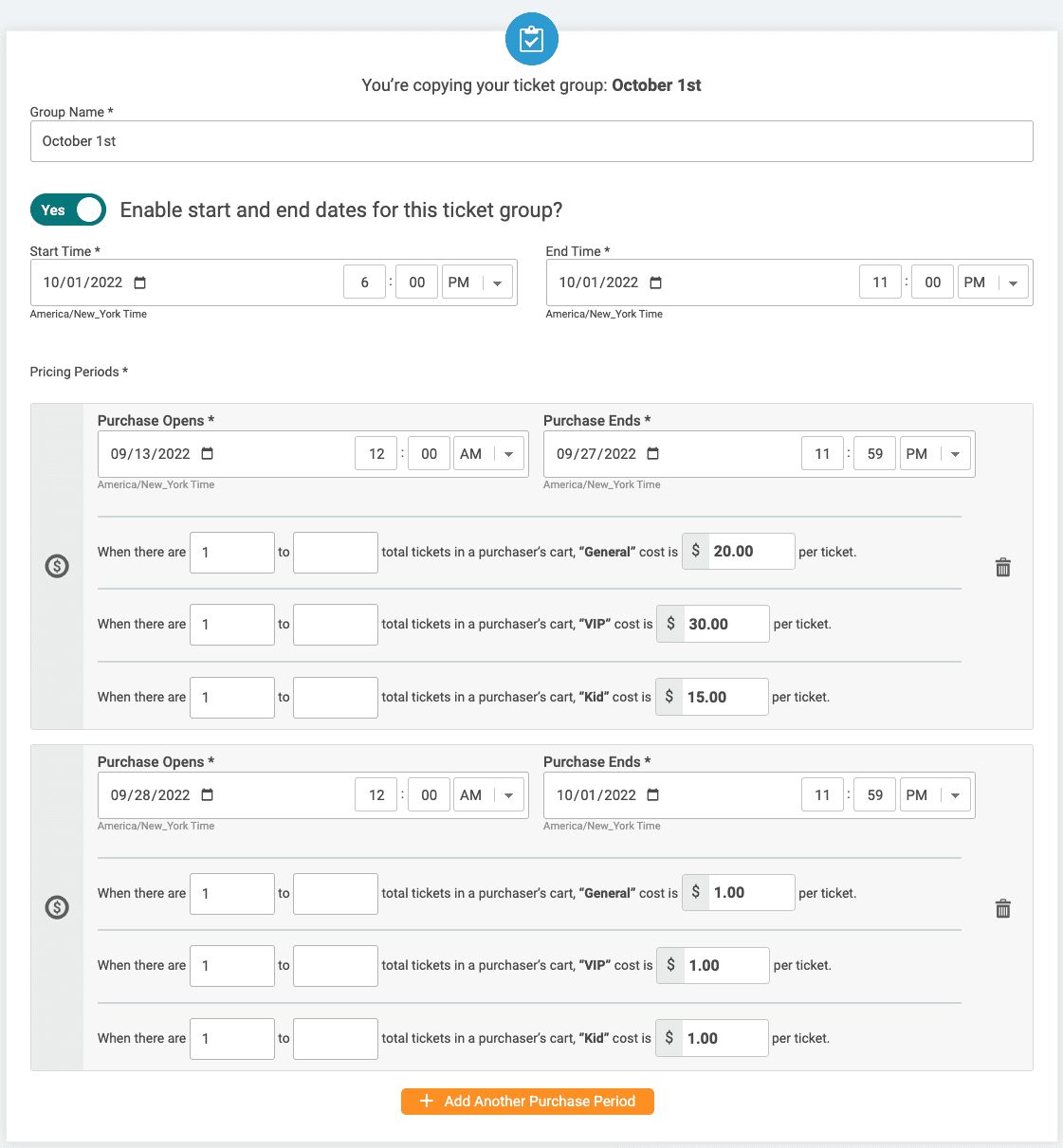 Copy Ticket Events - TicketSignup