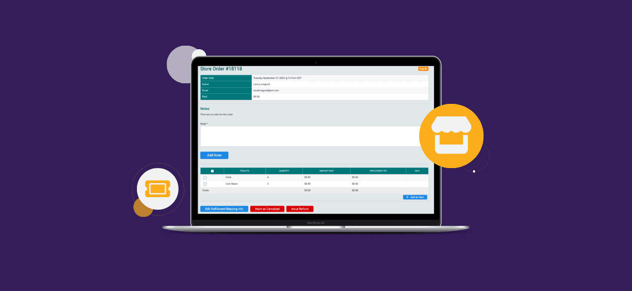 Manage Store Orders Associated with a Ticket Purchase - TicketSignup