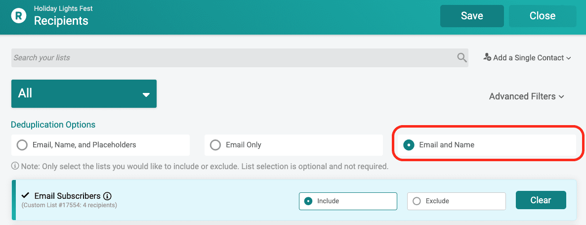 Deduplication Options for Email Marketing - TicketSignup