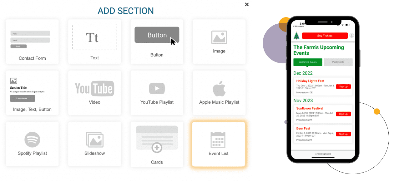 Websites - TicketSignup