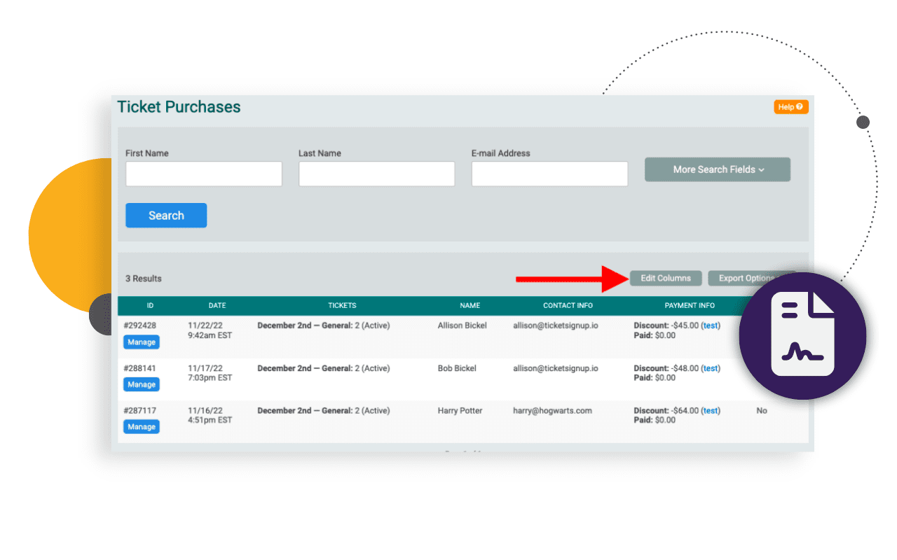 Next Generation Ticket Purchase Report - TicketSignup