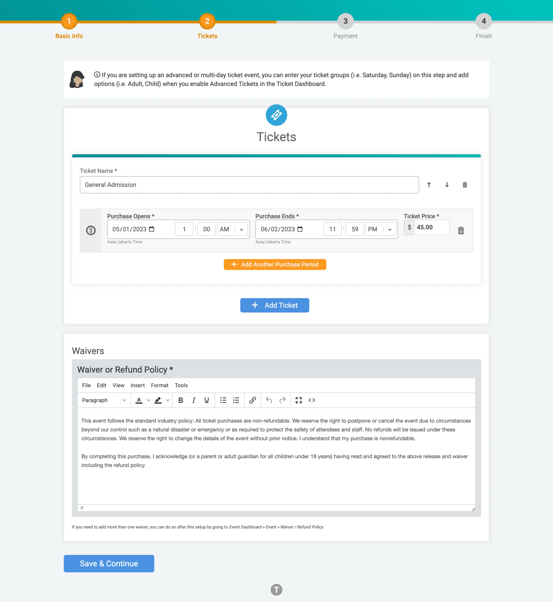 Default "No Refunds" Policy to Fight Chargebacks - TicketSignup