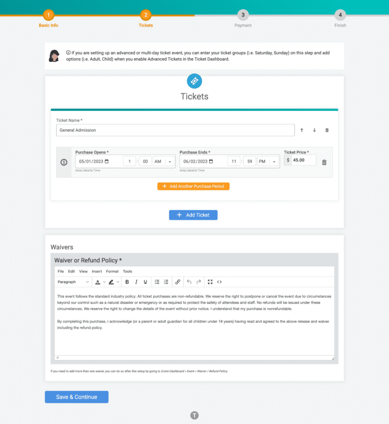 Default "No Refunds" Policy to Fight Chargebacks - TicketSignup
