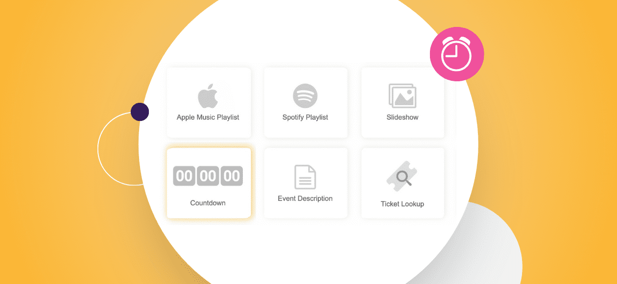 Countdown Clock Component for Website Builder - TicketSignup