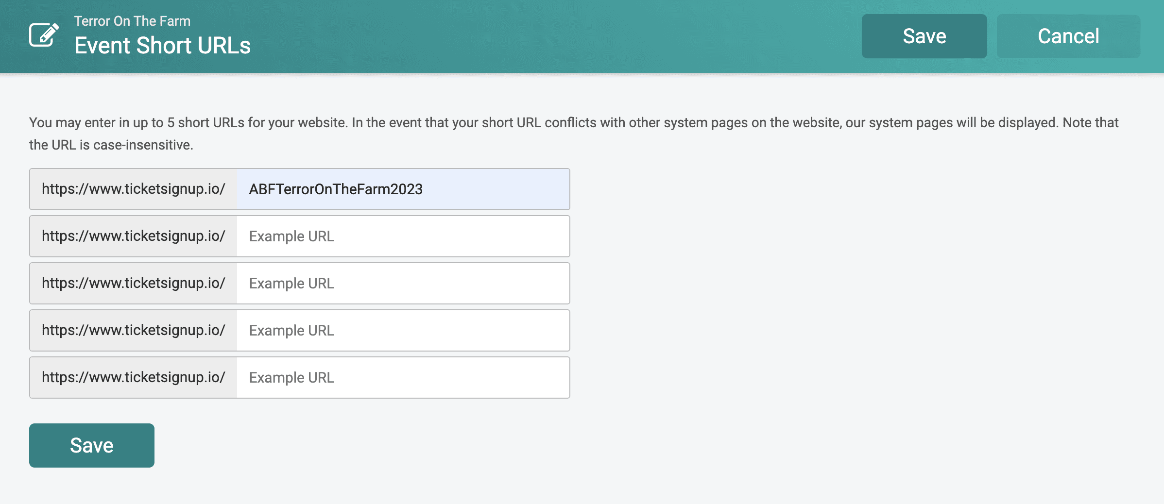 Short URLs for Ticket Events - TicketSignup