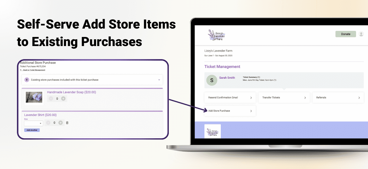 Self-Serve Add Store Items to Existing Purchases - TicketSignup