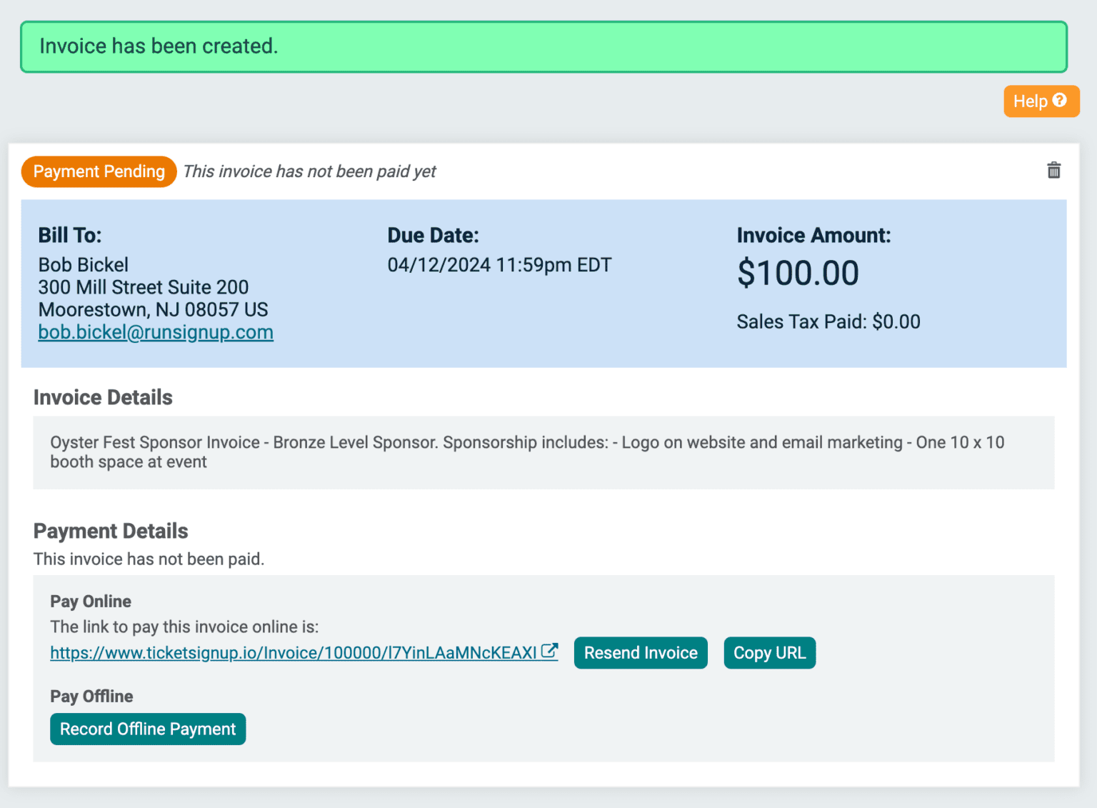 Ticket Event Invoicing - TicketSignup