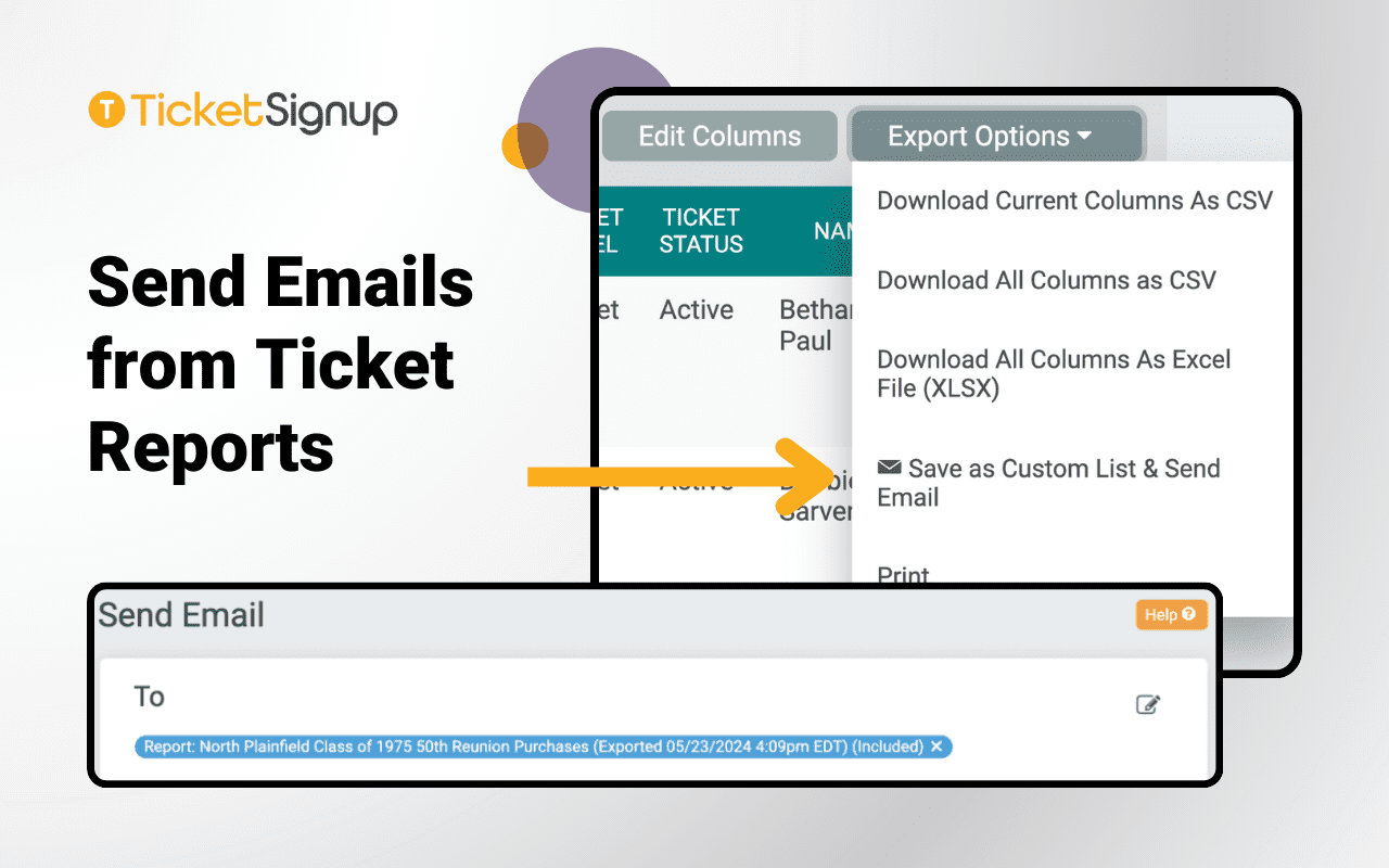 Send Emails from Ticket Reports - TicketSignup