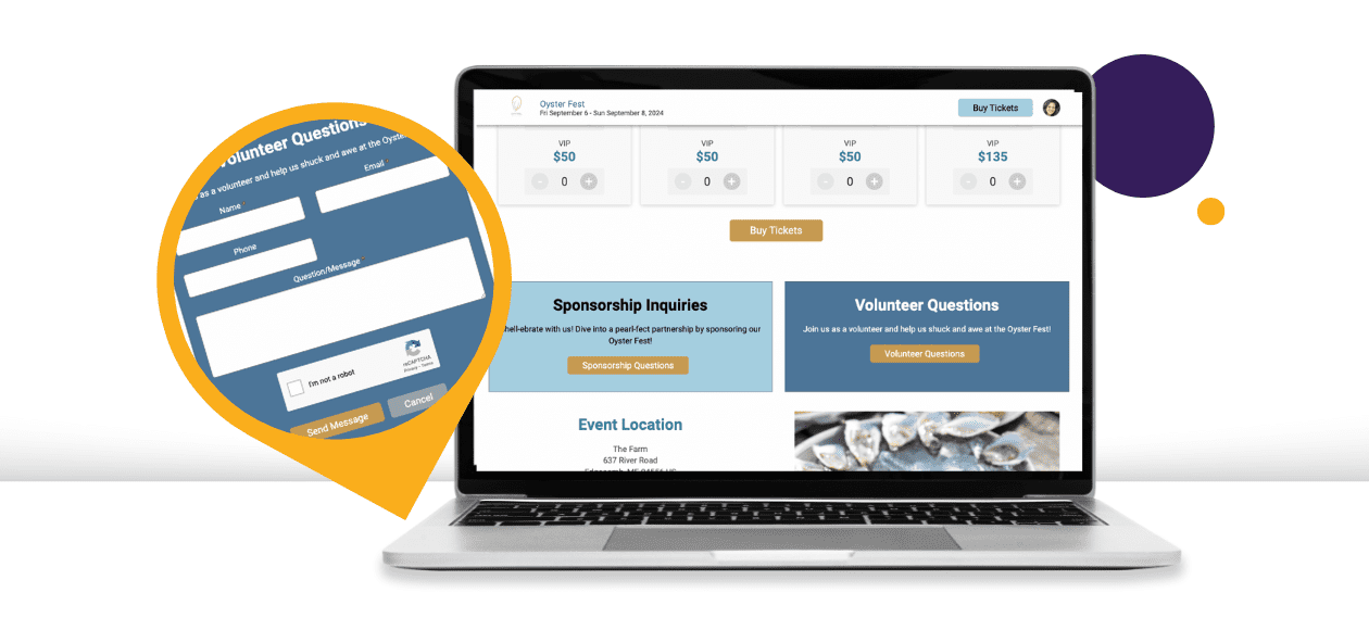 Custom Contact Forms for Ticket Event Websites - TicketSignup