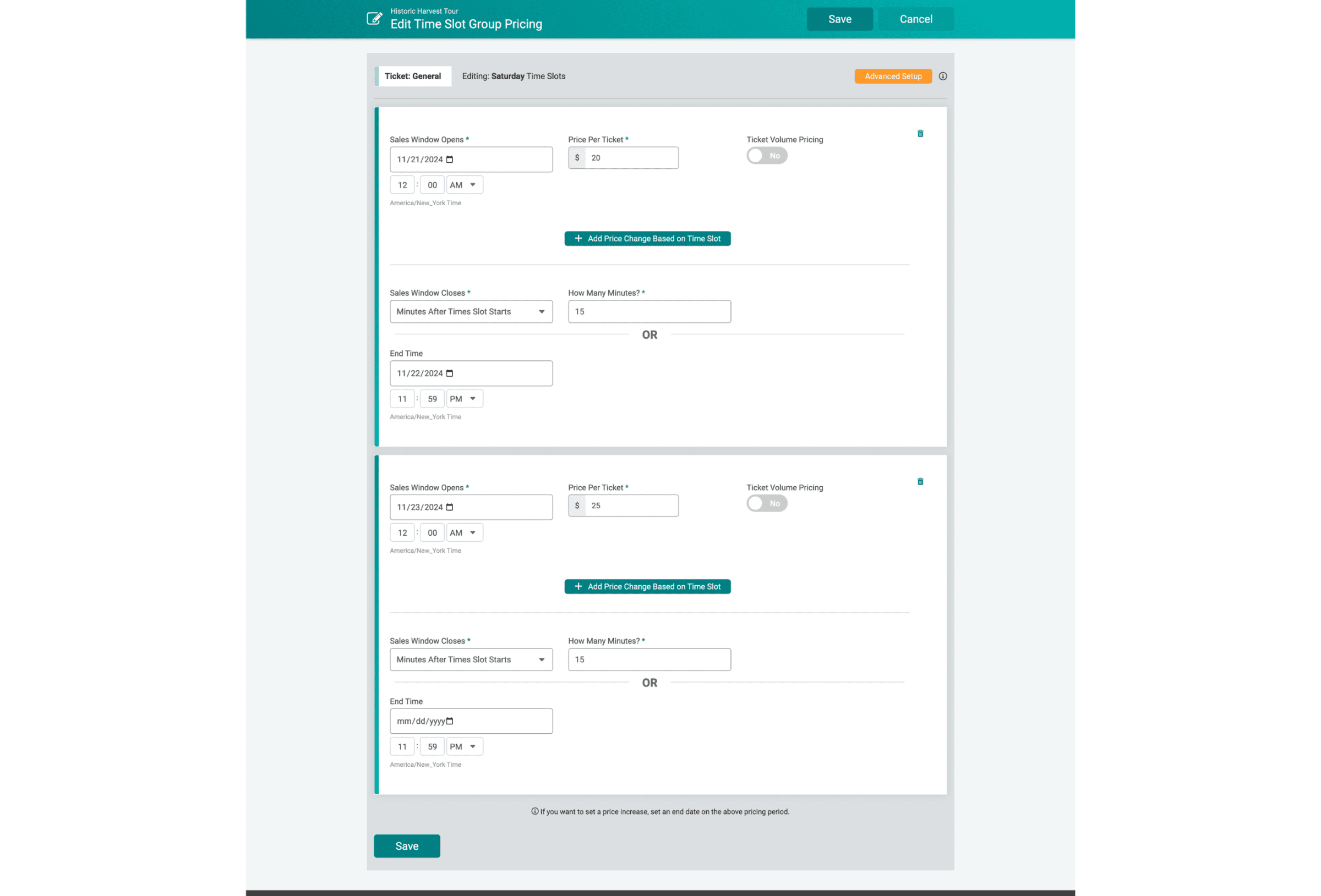 Calendar-Based MTE Timed Entry - TicketSignup