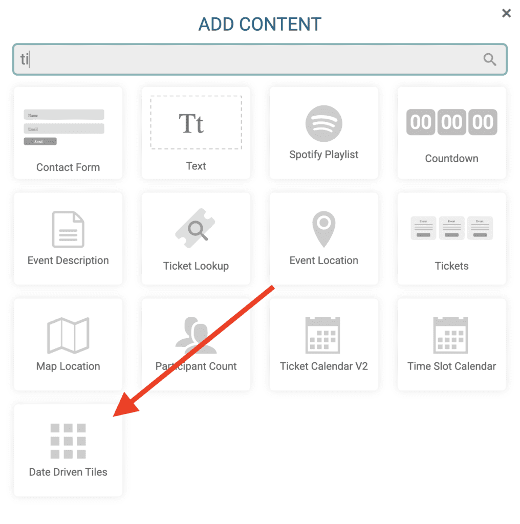 MTE Calendar-Based Website Tile Display - TicketSignup